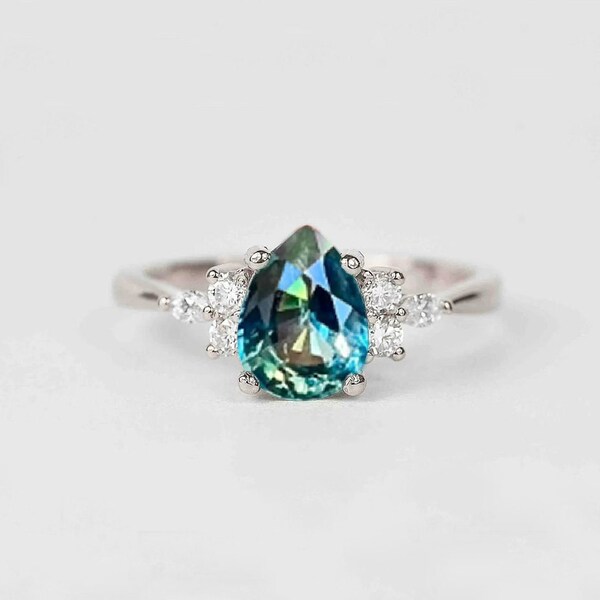 Teal Diamond Ring - Etsy
