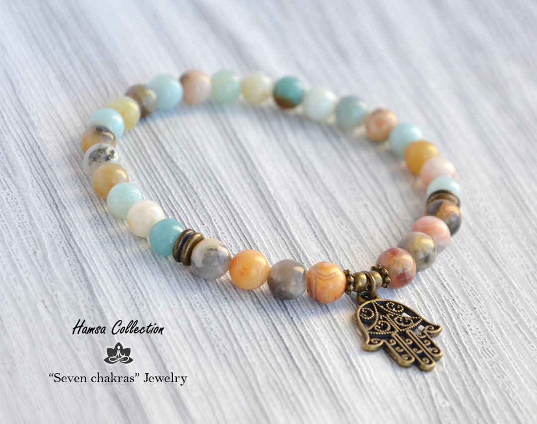 Rainbow Amazonite Beads Bracelet Gift for Her Gemstone - Etsy