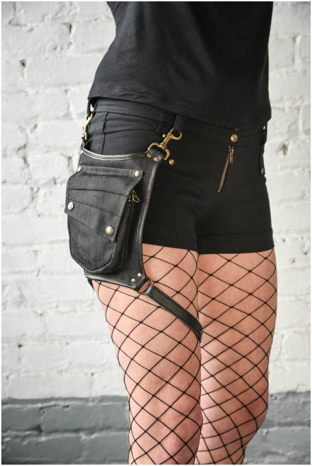 Leather & Jeans Removable Pouch - Etsy