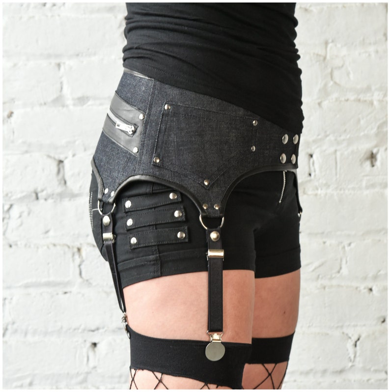 Leather & Jeans Garter Belt - Etsy