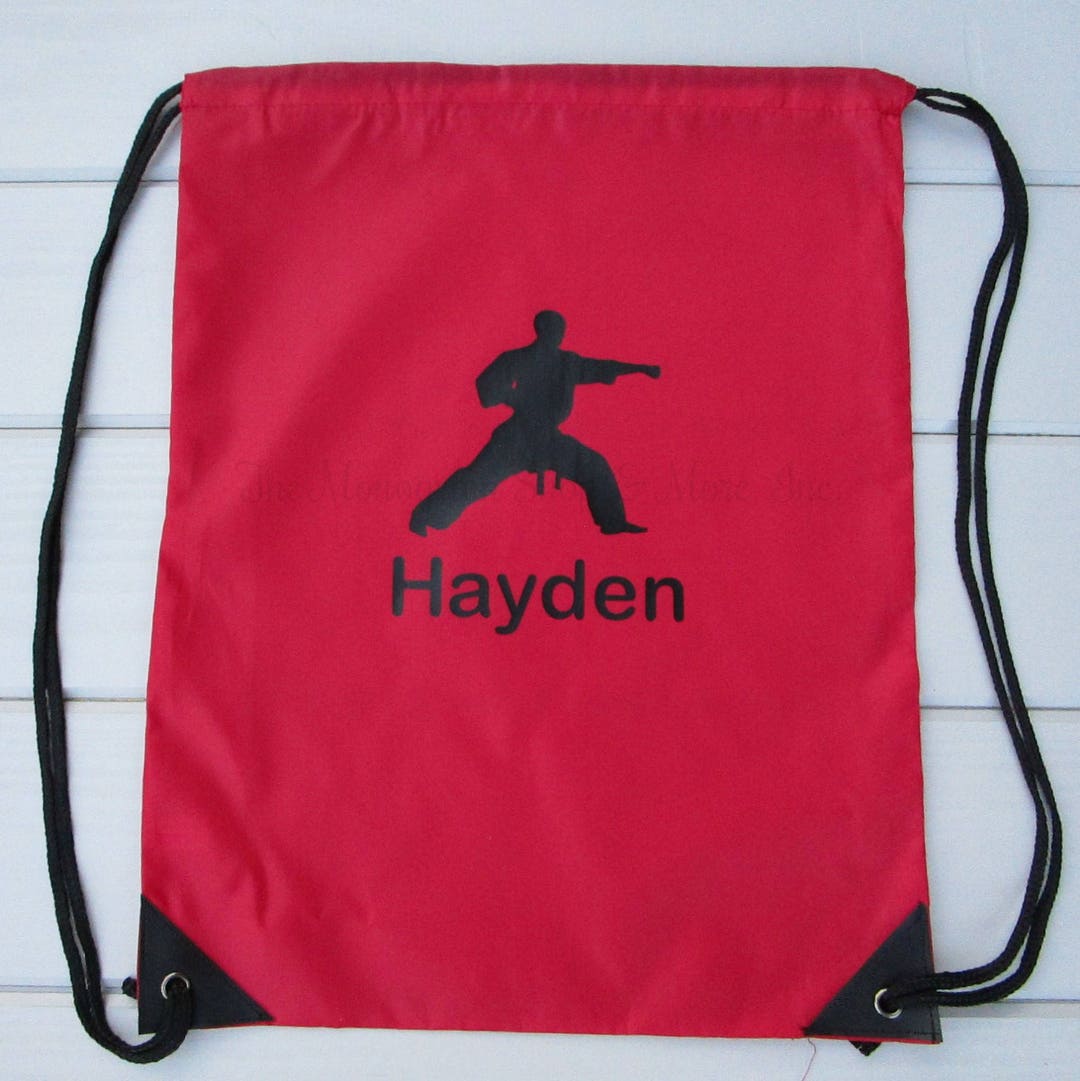 Karate Backpack Personalized / Personalized Drawstring Bag / - Etsy