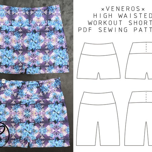 High Waist Biker Shorts Sewing Pattern PDF Instant Download | Etsy