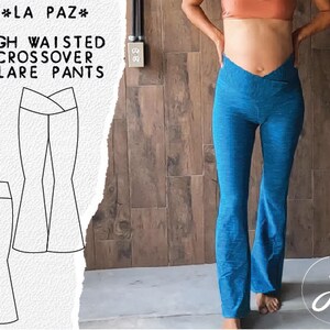 PDF SEWING PATTERN *la Paz* High Waisted, Crossover Waistband, Flared ...