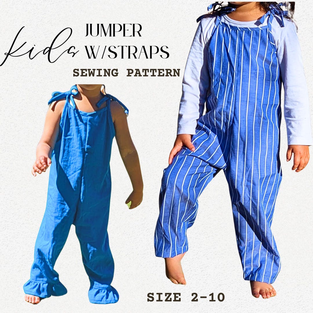 Pdf Sewing Pattern | Kids Jumper Overalls With Adjustable Straps ...