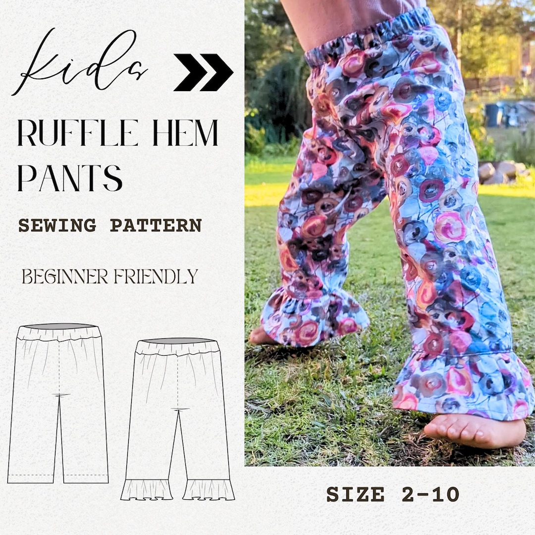 PDF Sewing Pattern Kids Pants | Kids & Toddler Pants With Optional ...