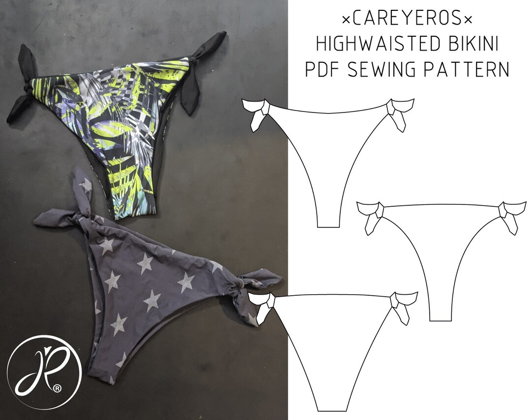 PDF SEWING PATTERN, High Waisted, High Leg Bikini Bottom - Etsy