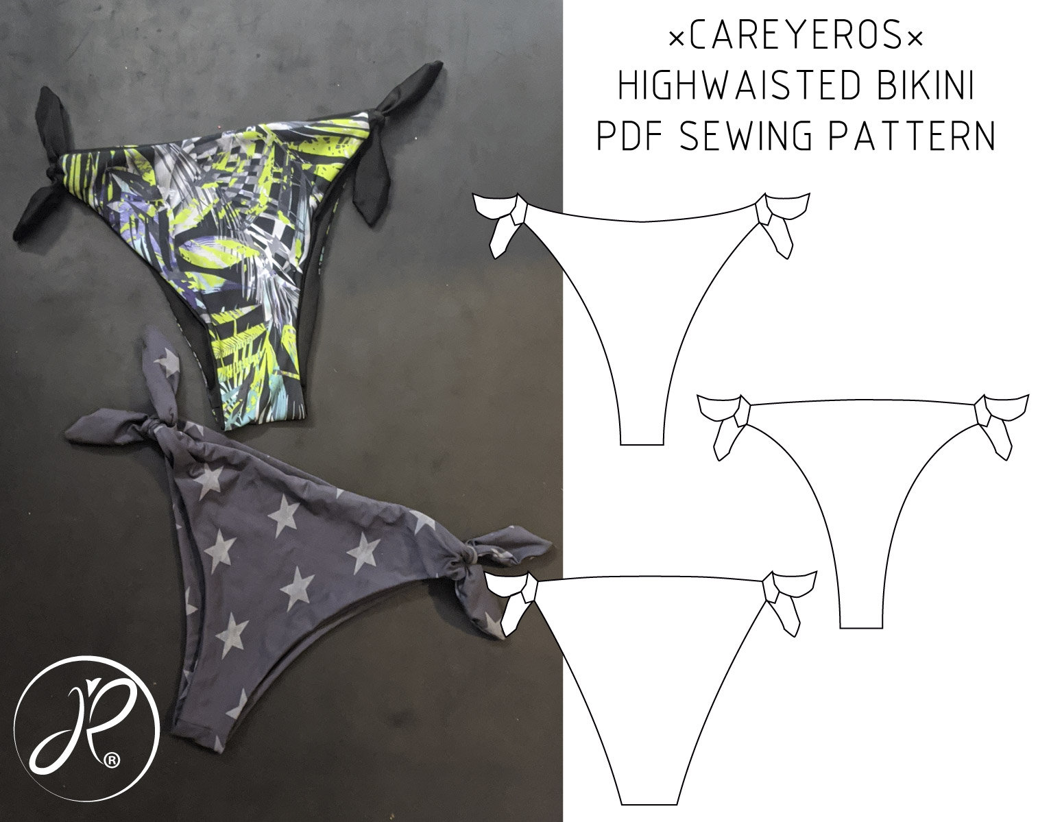 PDF SEWING PATTERN High Waisted High Leg Bikini Bottom - Etsy