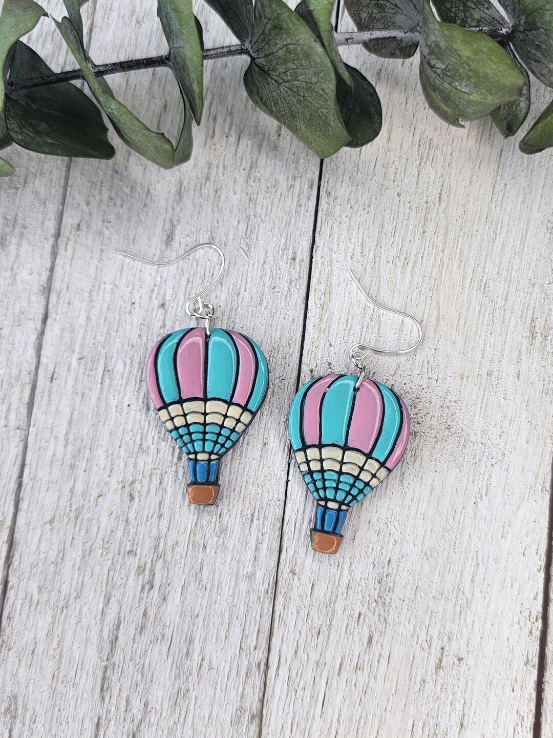 Polymer Clay Hot Air Balloon Earrings, Dangle Earrings, Handmade ...