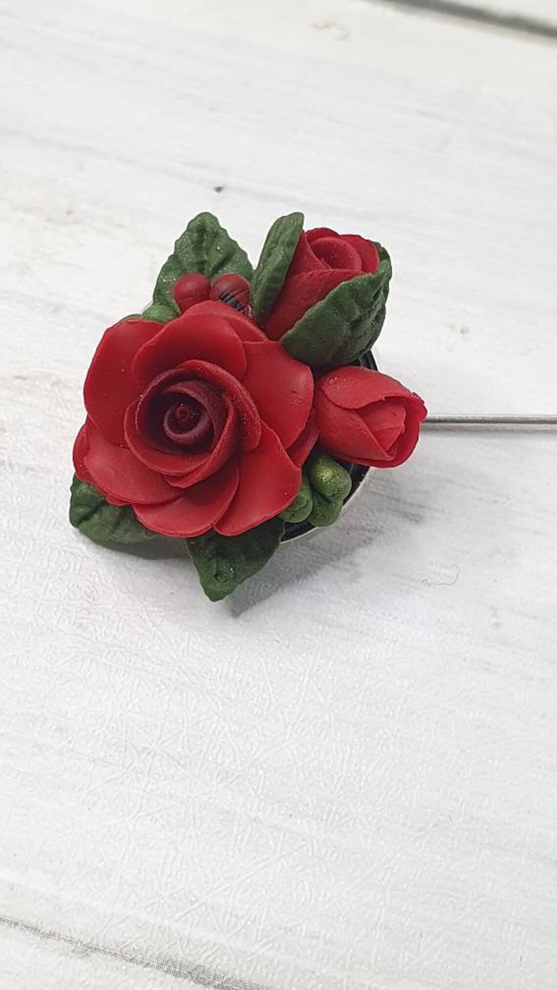 Stick Pin/lapel Pin/floral Red Roses/shawl Pin/ Jacket Pin Boutonniere ...