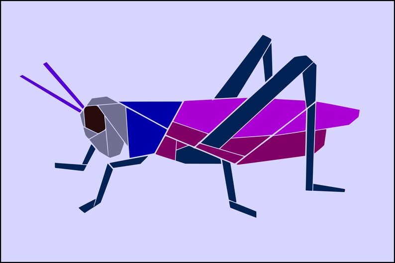 Grasshopper Paper Piecing Pattern: Tropical Insect Quilt Block (PDF ...