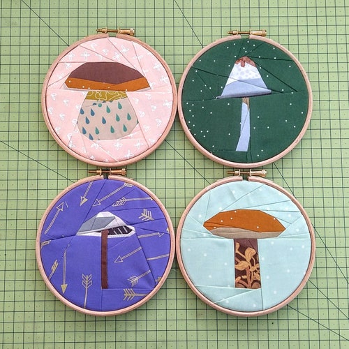 Mushrooms paper pieced quilt pattern in PDF Craft Supplies & Tools ...