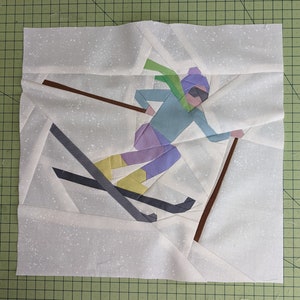 Skier Foundation Paper Piecing Pattern - Etsy