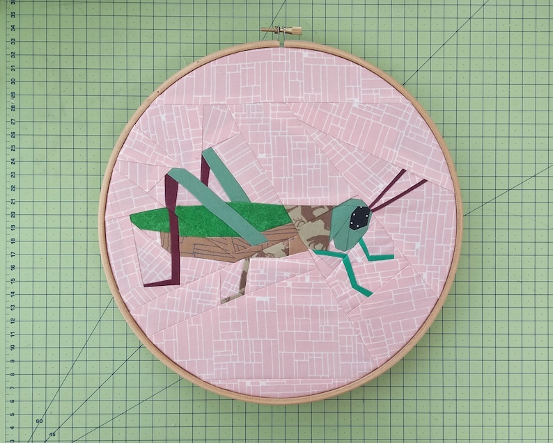 Grasshopper Insect Foundation Paper Piecing Pattern Tropical | Etsy