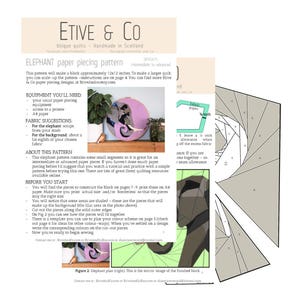 Elephant Foundation Paper Piecing Pattern - Etsy