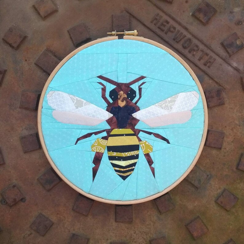 Honey Bee quilt paper piecing pattern | Etsy