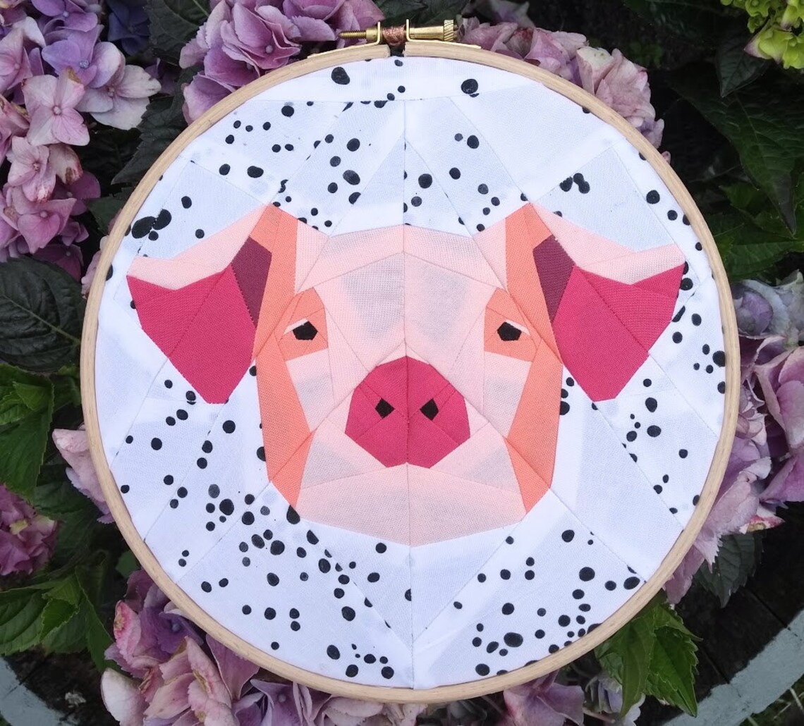 Pig Paper Piecing Pattern | Etsy