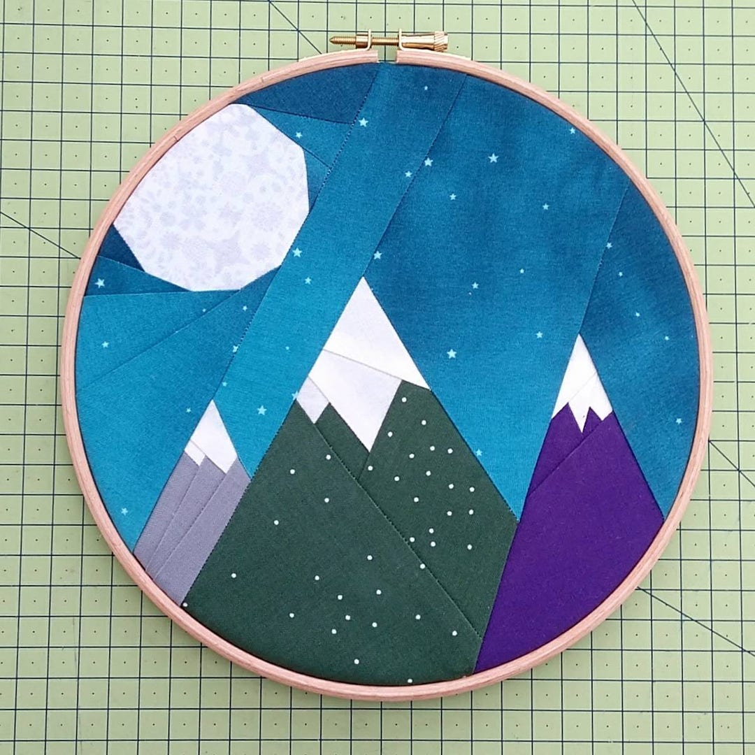 Mountain Sun and Moon Paper Piecing Pattern - Etive & Co - Etsy