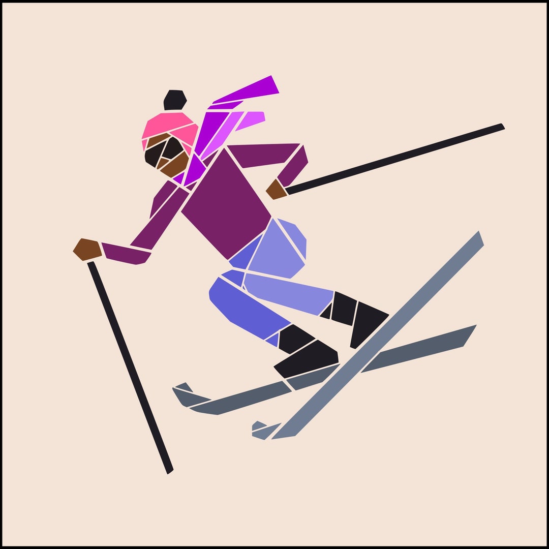 Skier Foundation Paper Piecing Pattern - Etsy