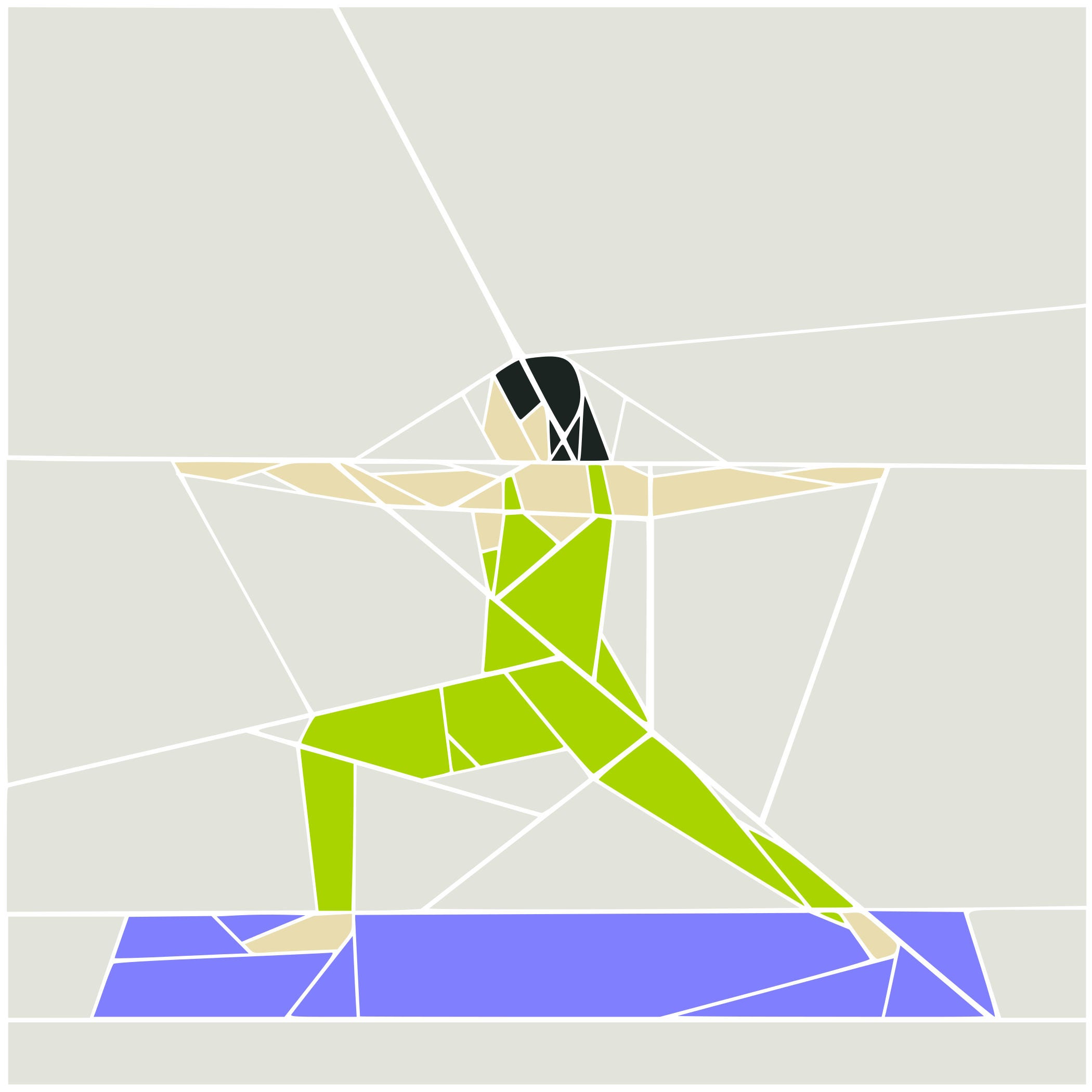 Warrior II yoga pose paper pieced pattern | Etsy