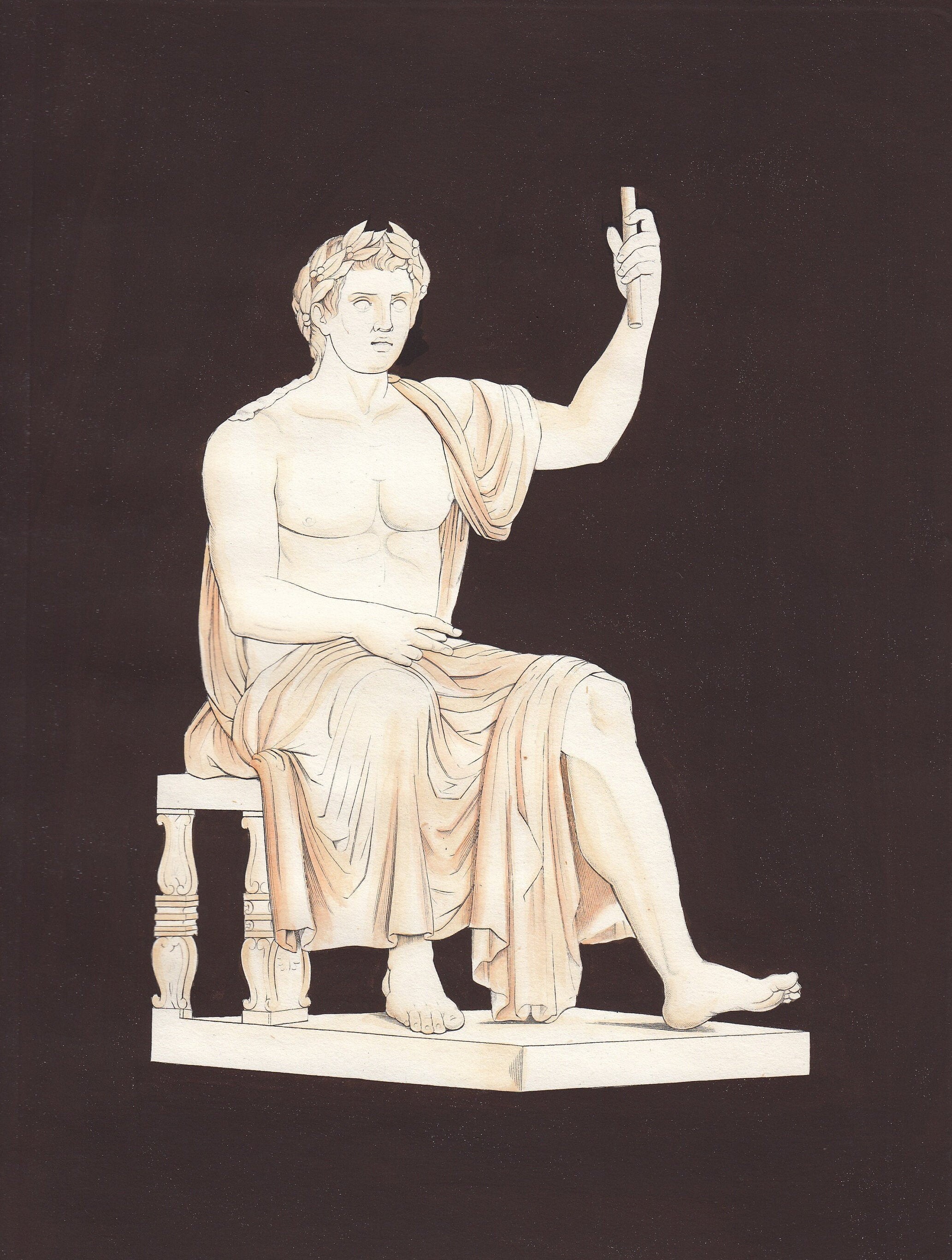 Octavio Augusto emperador romano impresión antigua '800 - Etsy España
