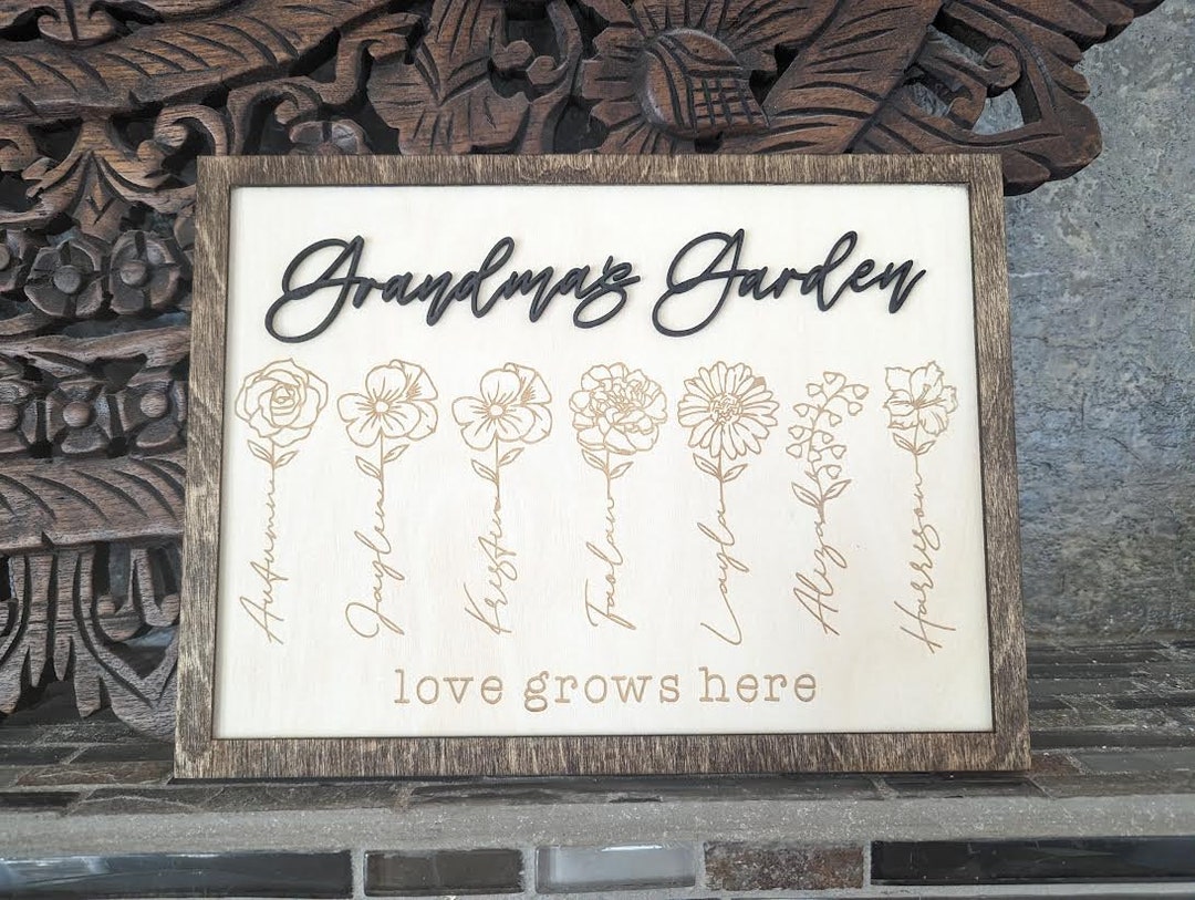 Custom Wooden Family Garden Sign | Grandma's Garden | Family Sign ...