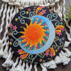 Sun and Moon Faces DIY Crafts Kids Activities Wood Coloring Book ...