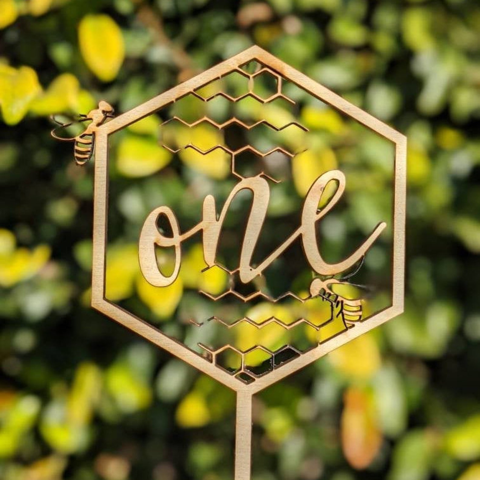 Custom Bee Age or Name Cake Topper Bumble Bee Birthday Cake - Etsy