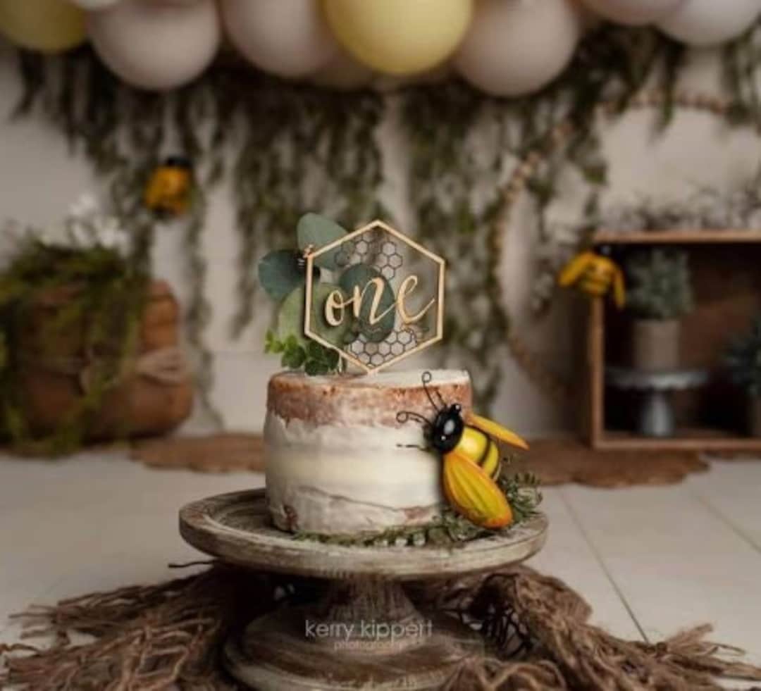 Custom Bee Age or Name Cake Topper | Bumble Bee Birthday Cake Topper ...
