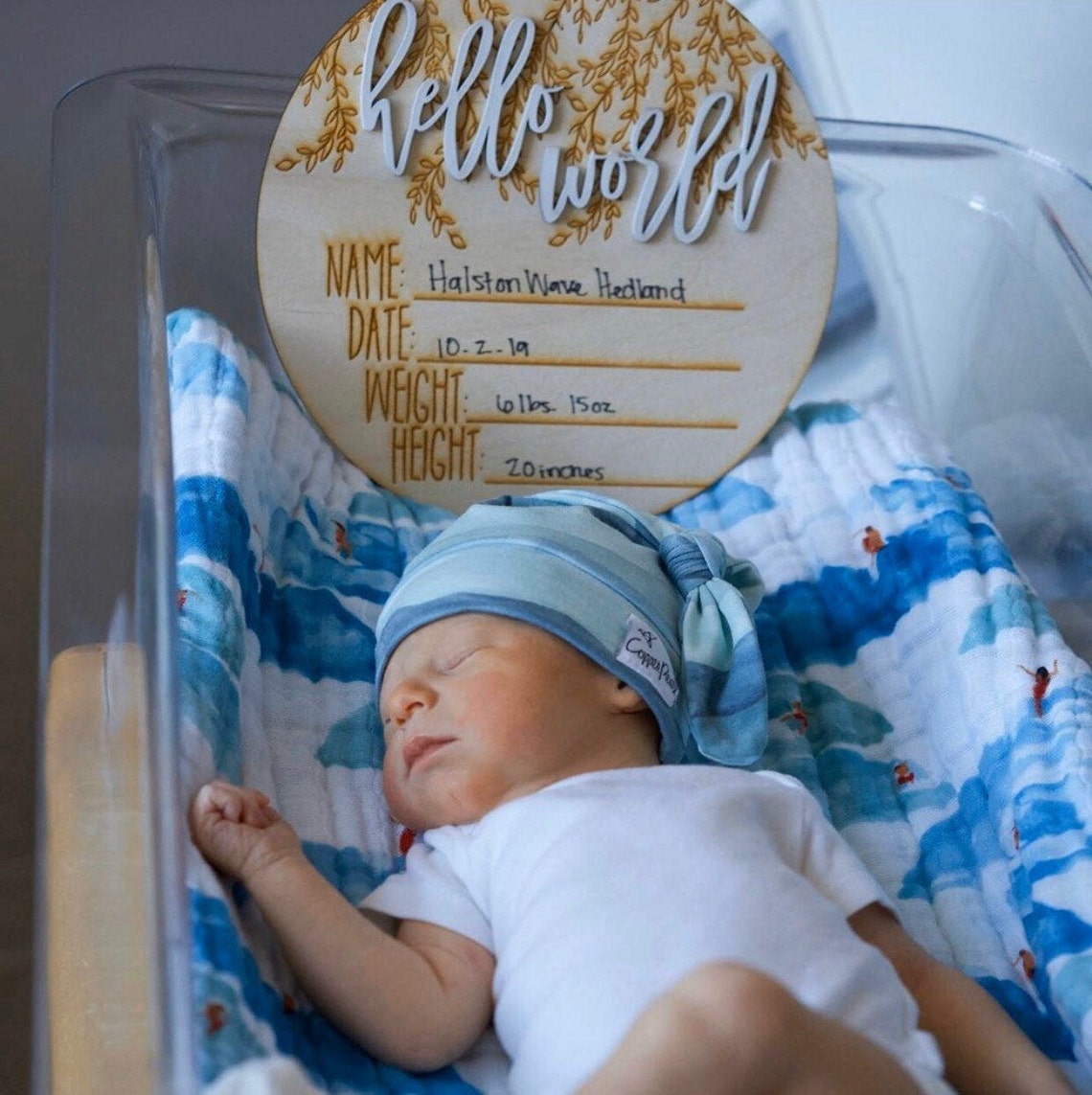 Custom Hospital Welcome 3D Hello World Name Date Weight Length - Etsy