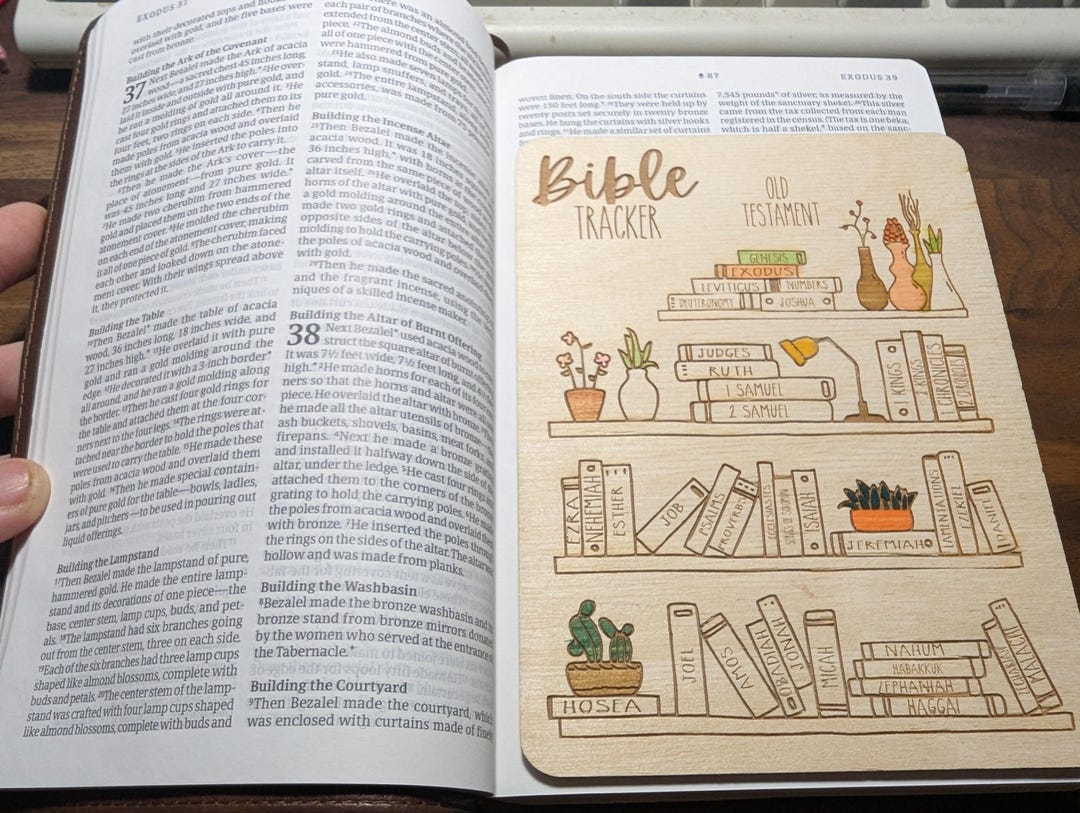 The Books of the Bible Bookshelf Tracker | Bible Reading Tracker ...