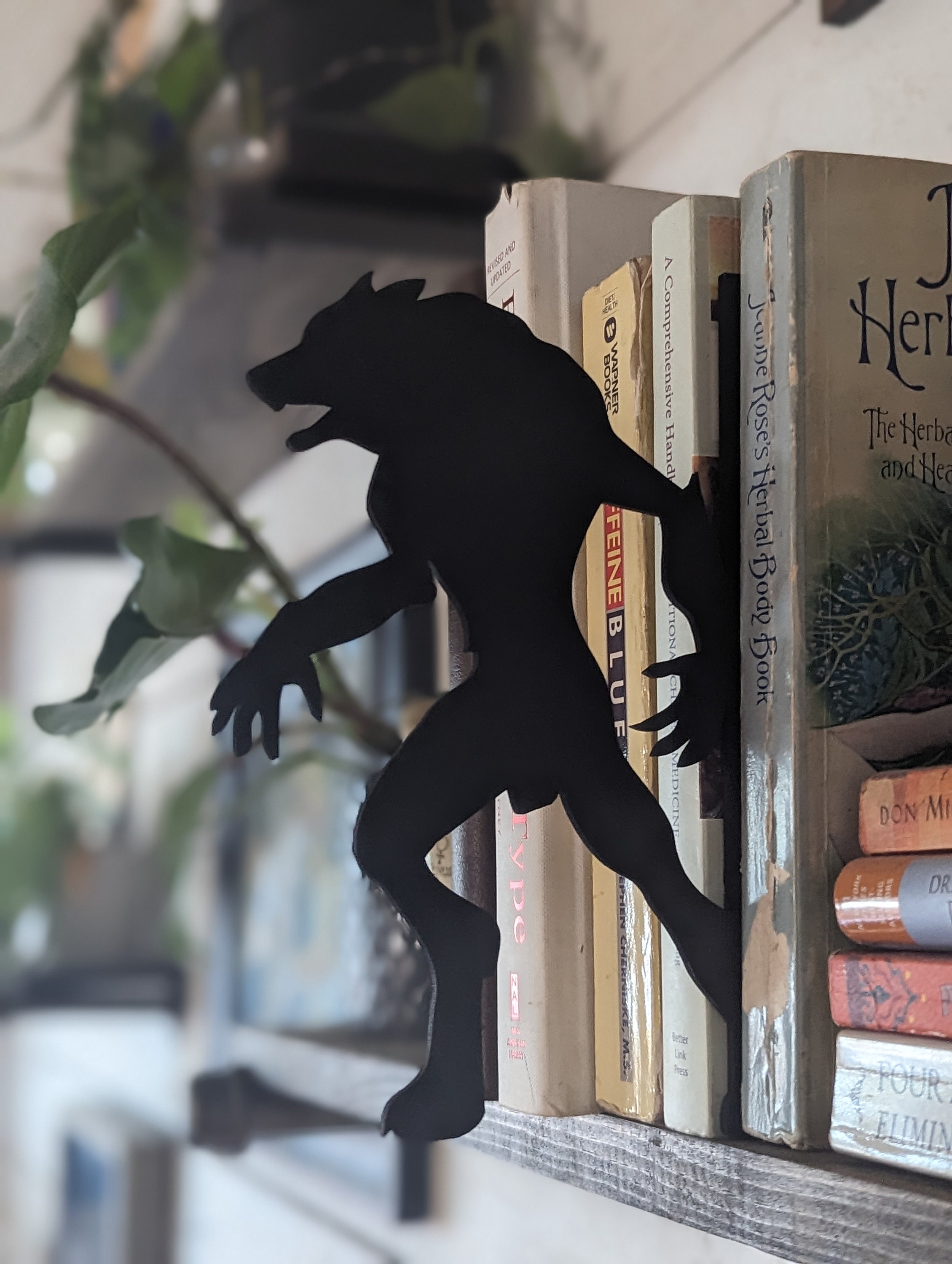 Werewolf Super Natural Wood Shelf Insert Silhouette | Bookshelf Sign ...