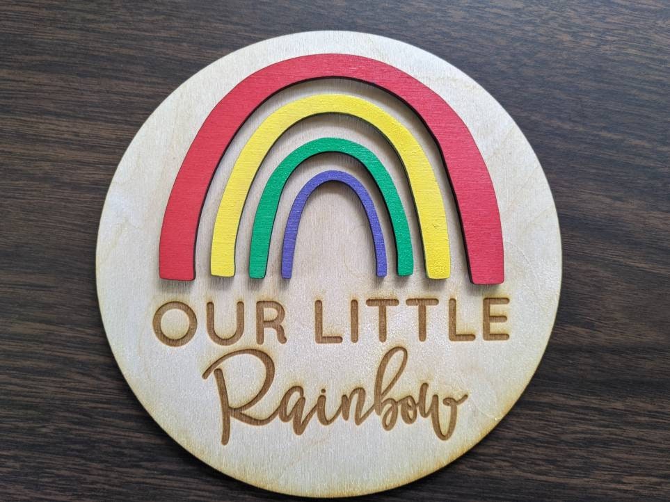 Our Little Rainbow Baby Sign Birth Announcement Rainbow - Etsy