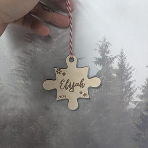 Personalized Puzzle Piece With Custom Name Christmas Ornament Keepsake ...
