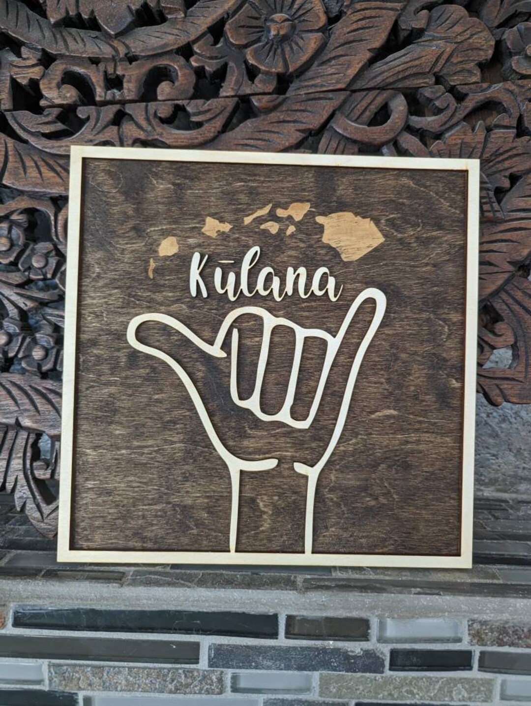 Kulana Shaka Wood Sign | Mahalo Tray Wood Sign | Hawaiian Decor ...