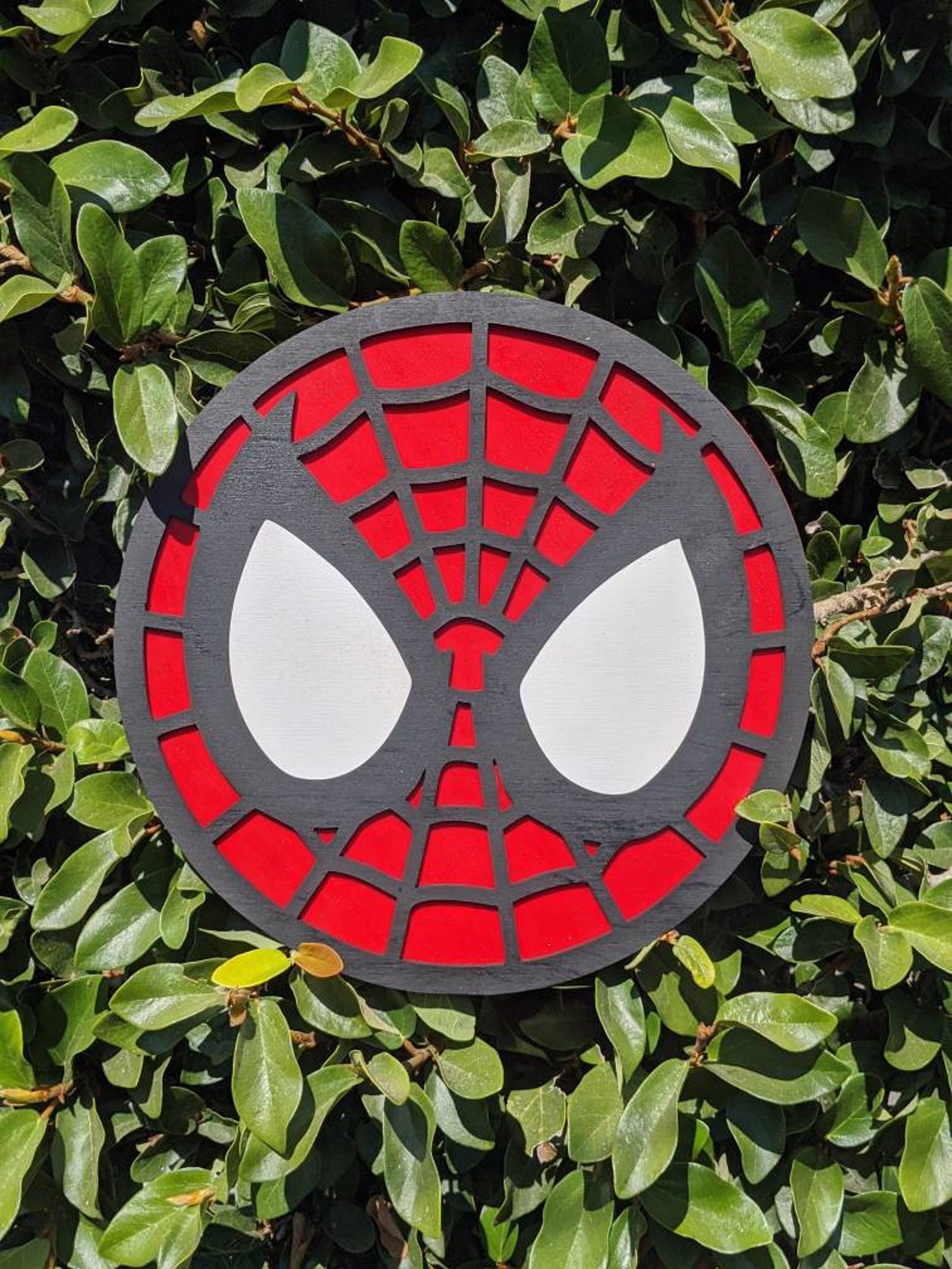 3D Personalized Spider Signs Super Hero Man Round Wood Signs | Etsy