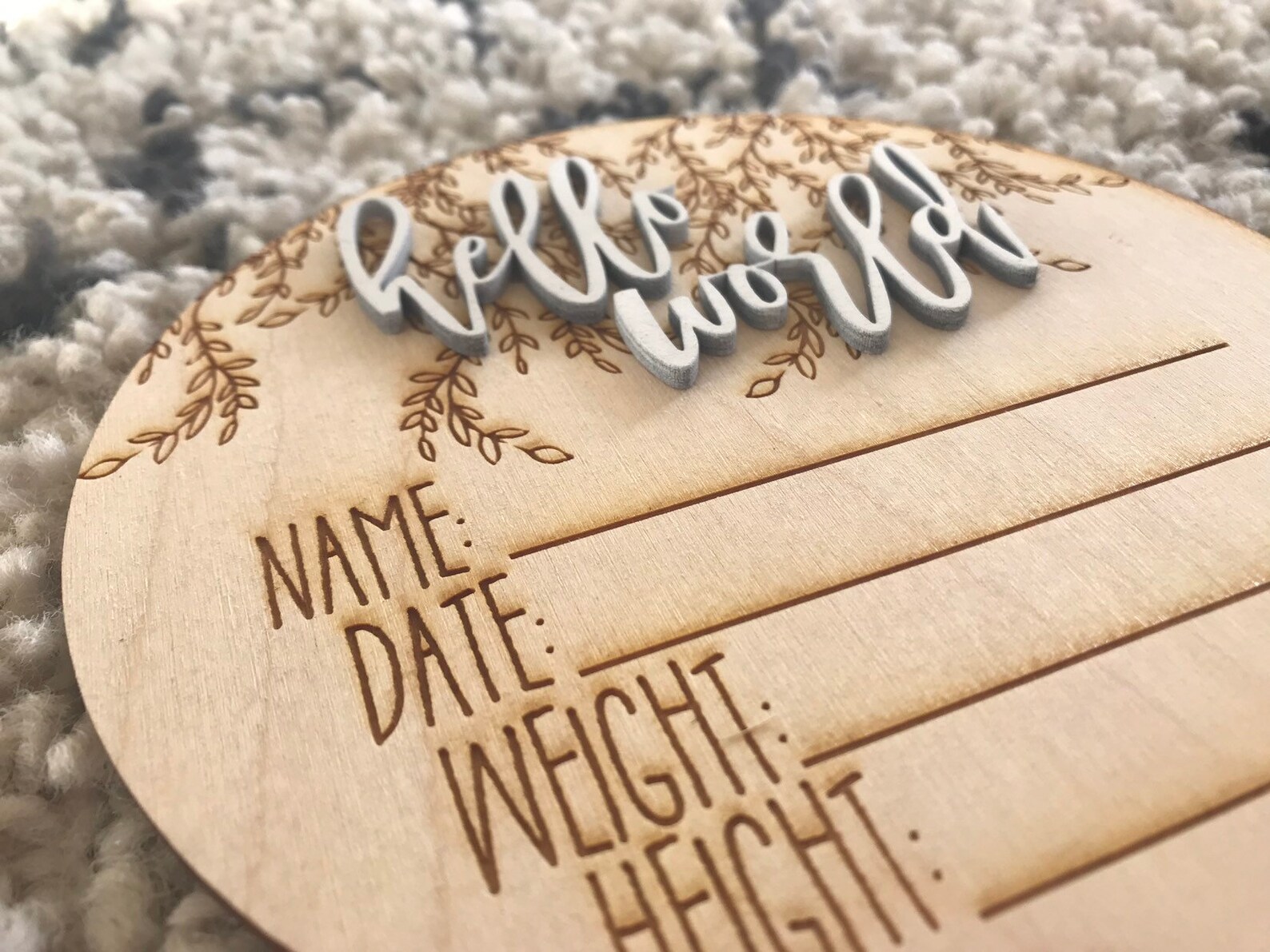 Custom Hospital Welcome 3D Hello World Name Date Weight Length - Etsy