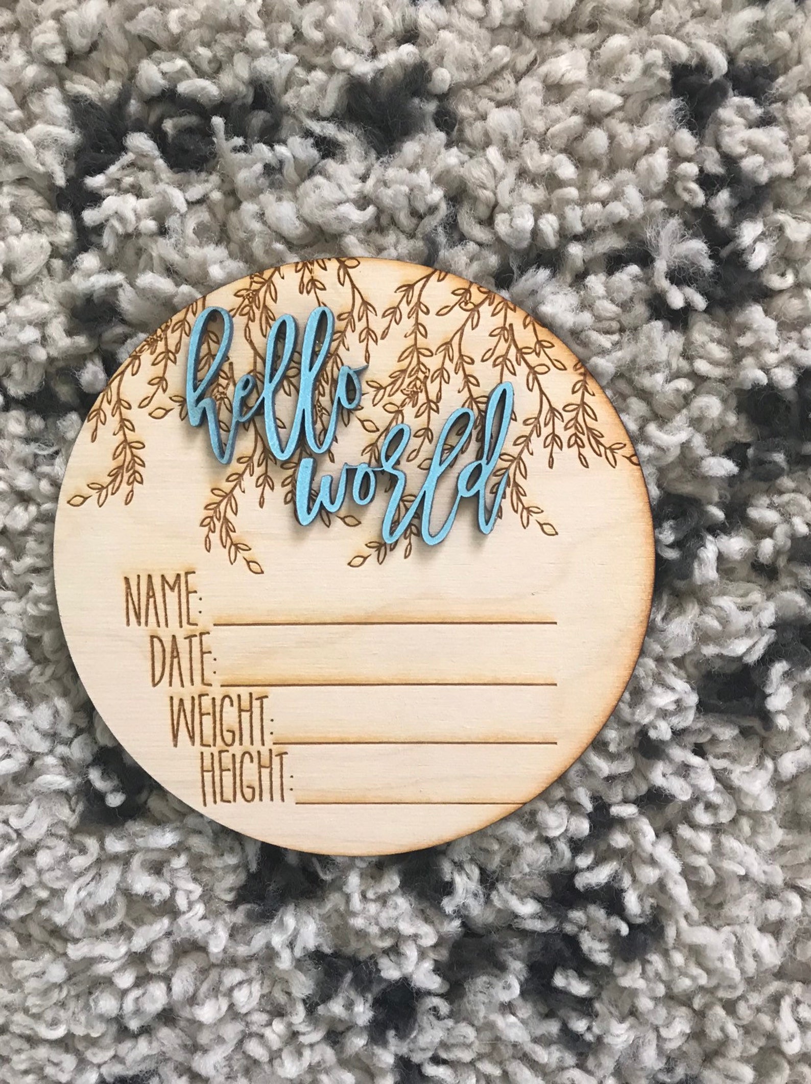 Custom Hospital Welcome 3D Hello World Name Date Weight Length - Etsy