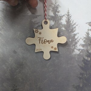 Personalized Puzzle Piece With Custom Name Christmas Ornament Keepsake ...