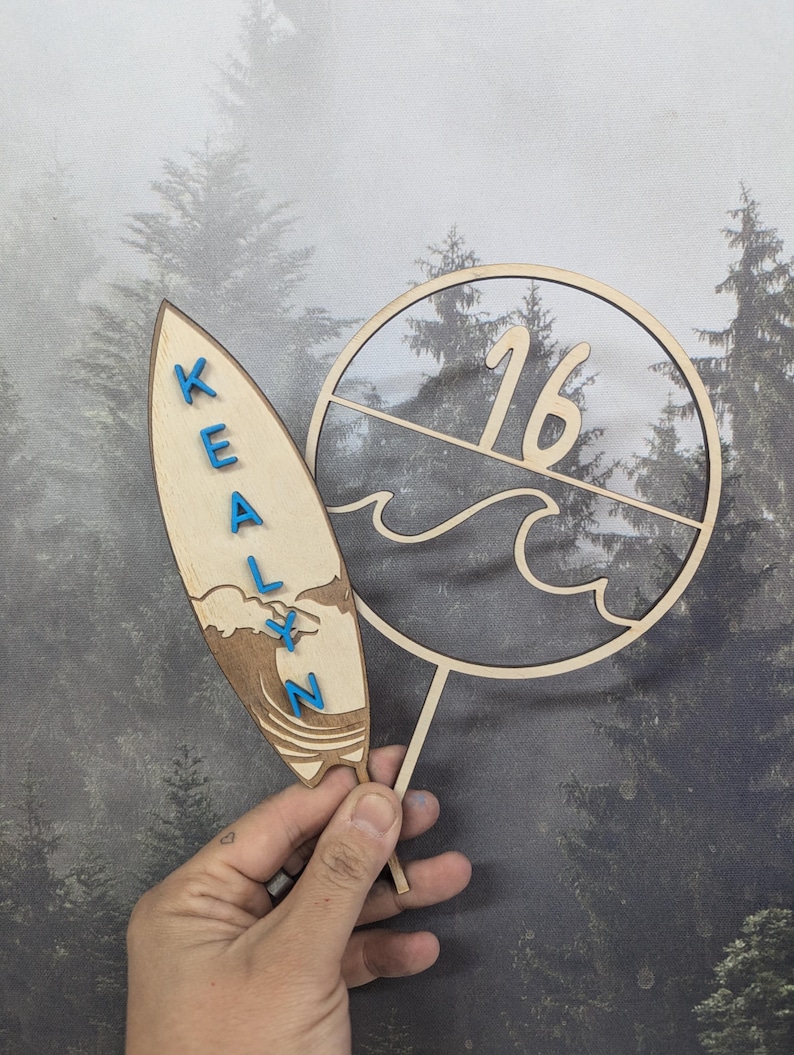 Custom Surfboard Cake Topper | Island Beach Life Topper | Surfer Topper ...