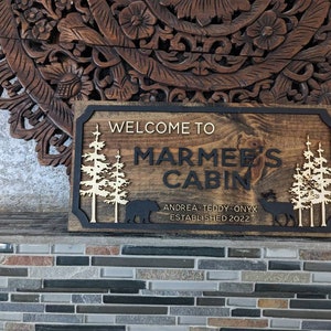 Cabin Sign | Lodging Sign | Family Cabin Sign | Great Outdoors Wooden ...