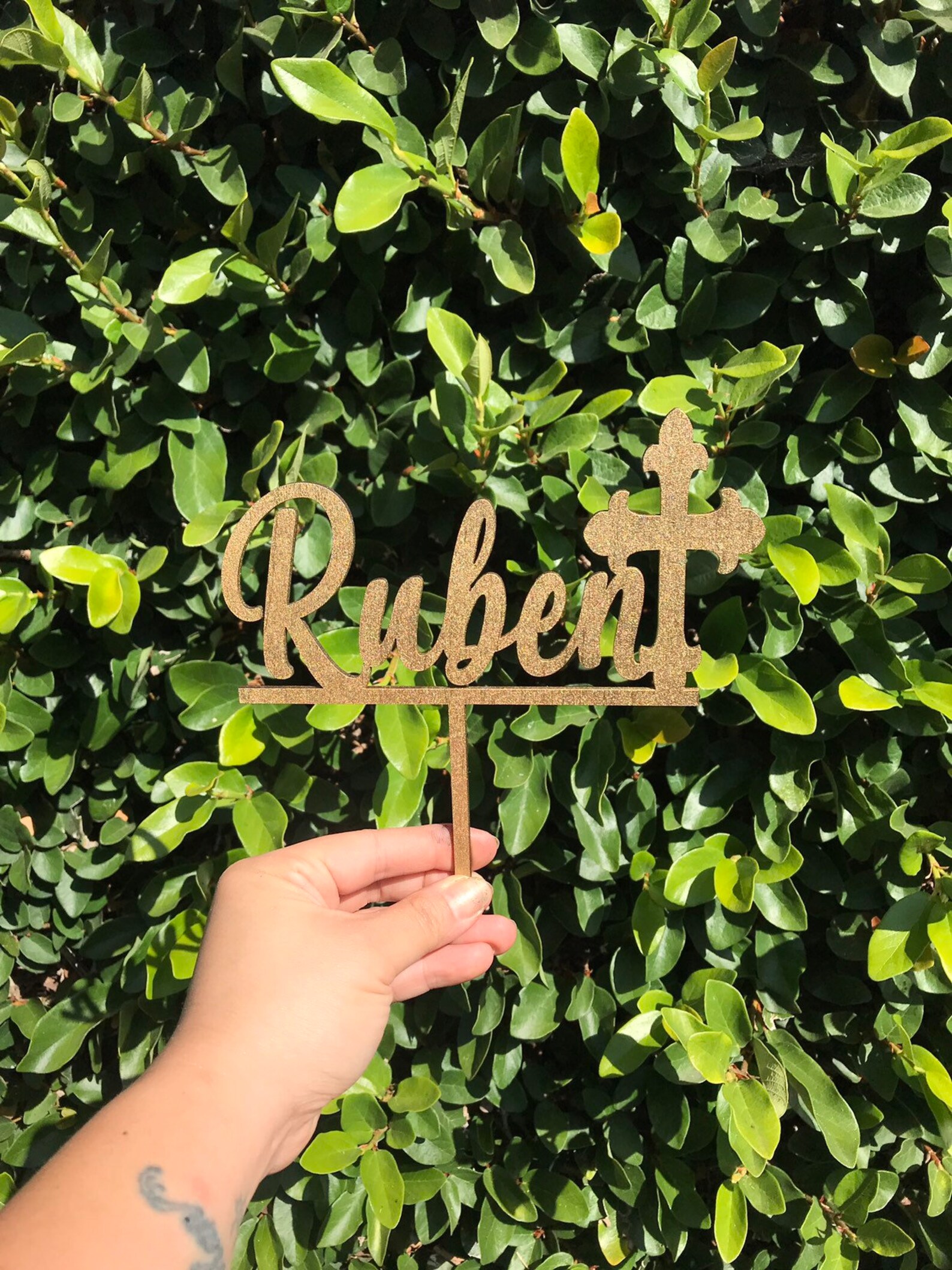 Custom Baptism Christening Name With Cross Natural Wood Cake Topper - Etsy