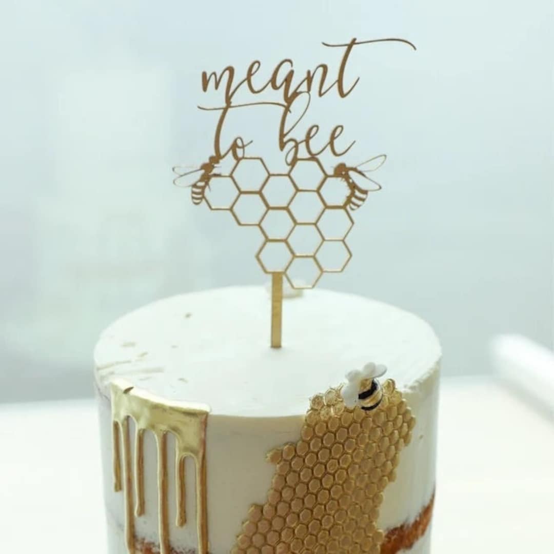 Custom Meant to Bee | Bumble Bee Mine Cake Topper | Bee Wedding Cake ...