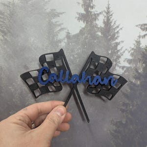 Personalized Race Cake Topper | Racing Flags | Racing Theme Birthday ...