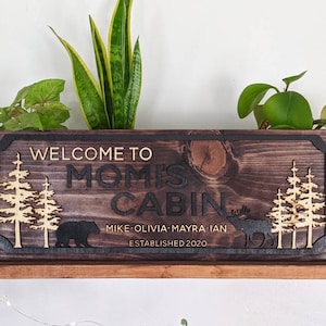 Cabin Sign Lodging Sign Family Cabin Sign Great Outdoors Wooden Sign ...