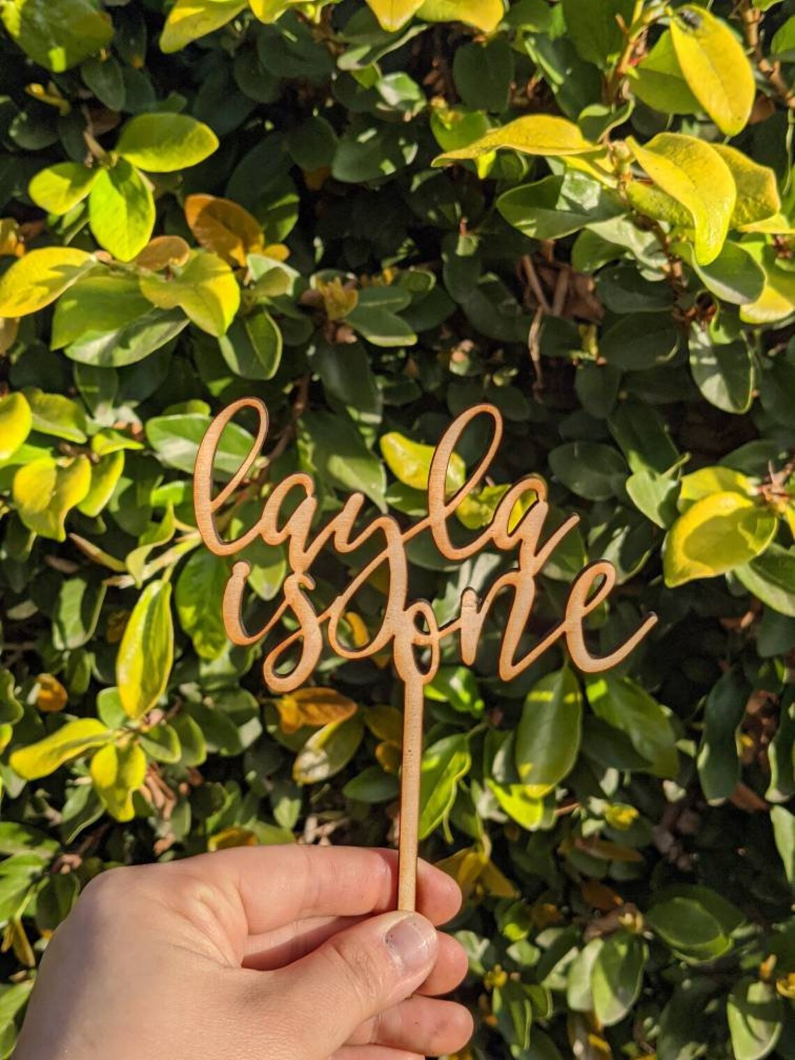 Custom Name and Age Natural Cake Topper Age Cake Topper - Etsy