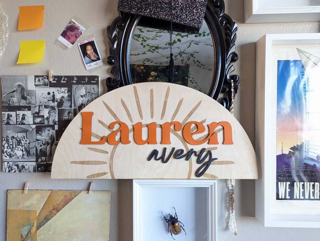 3D Personalized Boho Sun Name Sign | Home Wood Signs | Boys Girls Kids ...