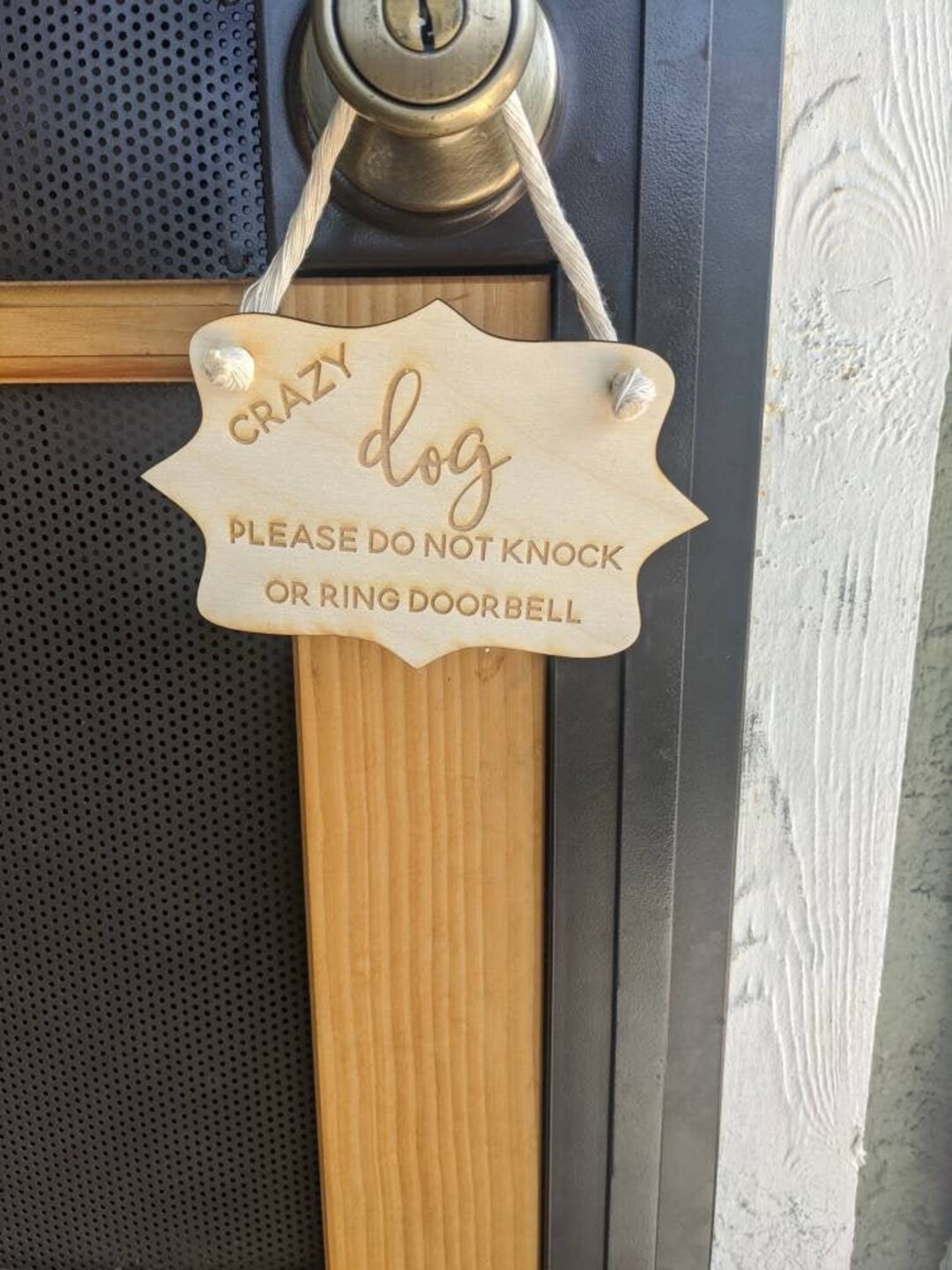 Crazy Dog | Sleeping Baby Doorbell Signs | Please Knock Sign Softly ...