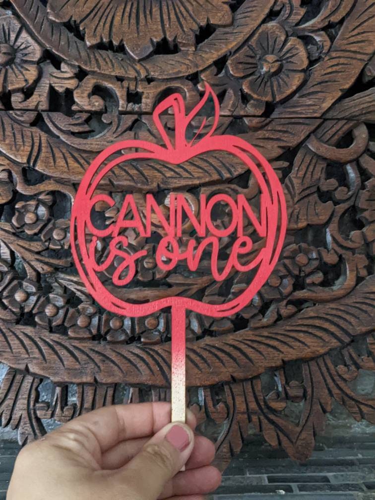 Custom Apple Happy Birthday Personalized Name and Age Cake - Etsy