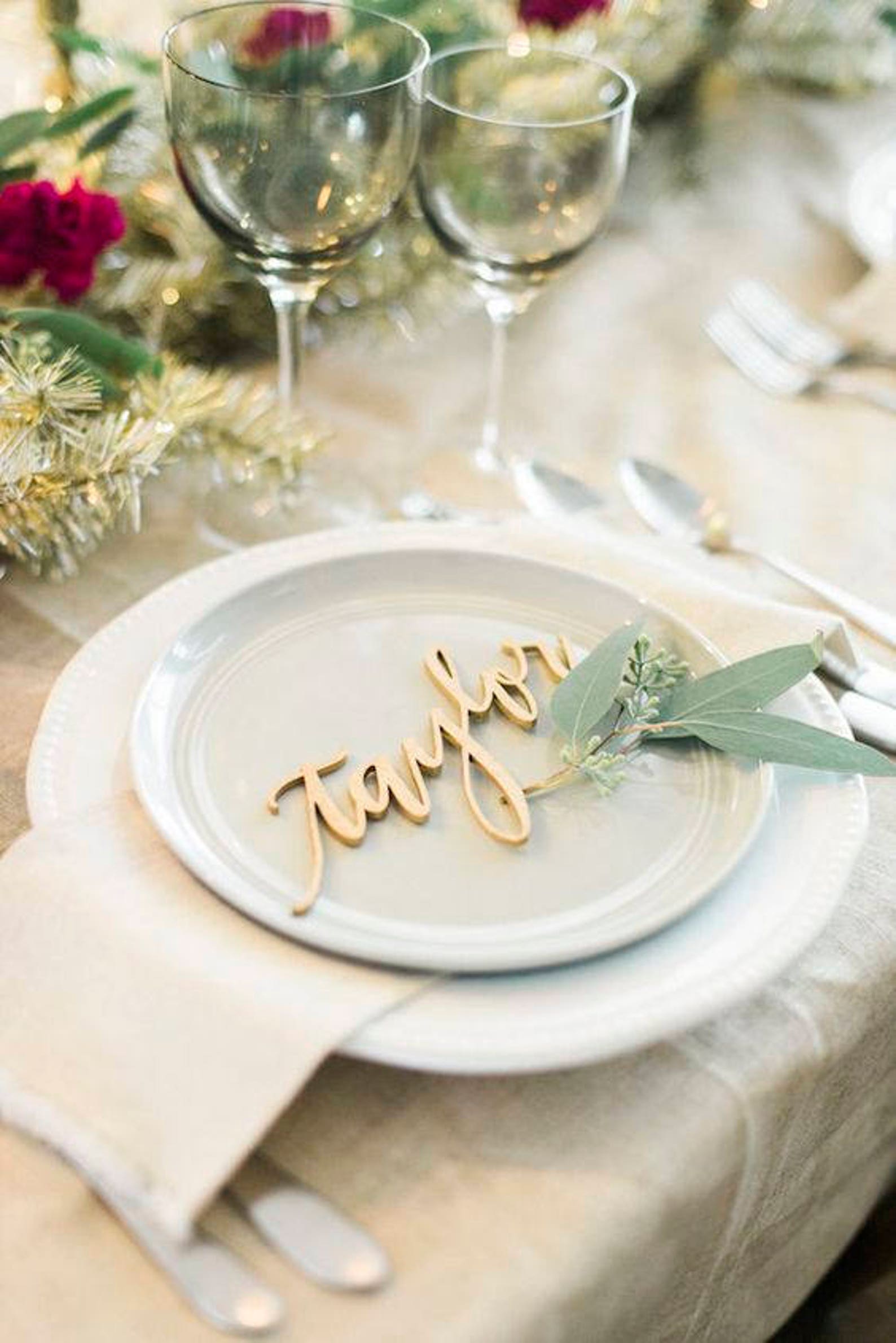 One (1) Personalizable Name Tags | Wood Wedding Table Name | Seating ...