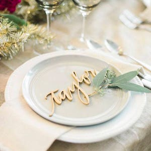 One (1) Personalizable Name Tags | Wood Wedding Table Name | Seating ...